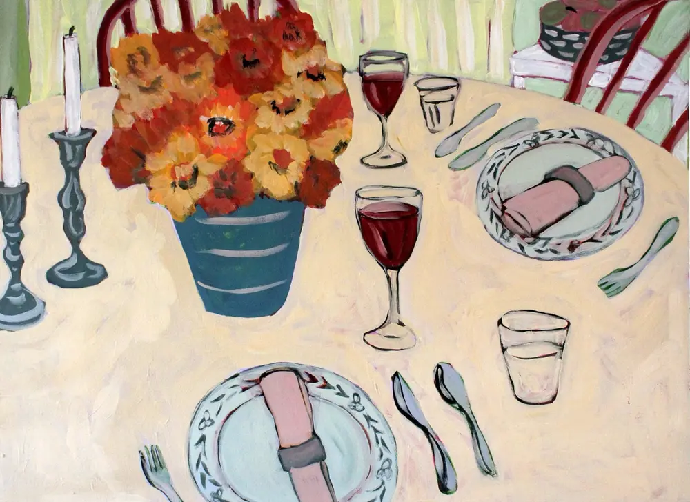 Plain Table with Flowers by Sophie Edell - Peggy