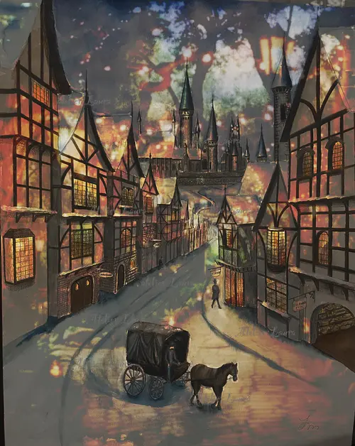 Medieval Winter Village by Laura Riggs - Peggy