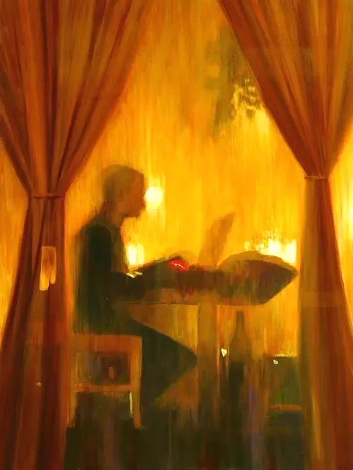 “Cafe Esparanza” by Ron Jamieson - Peggy